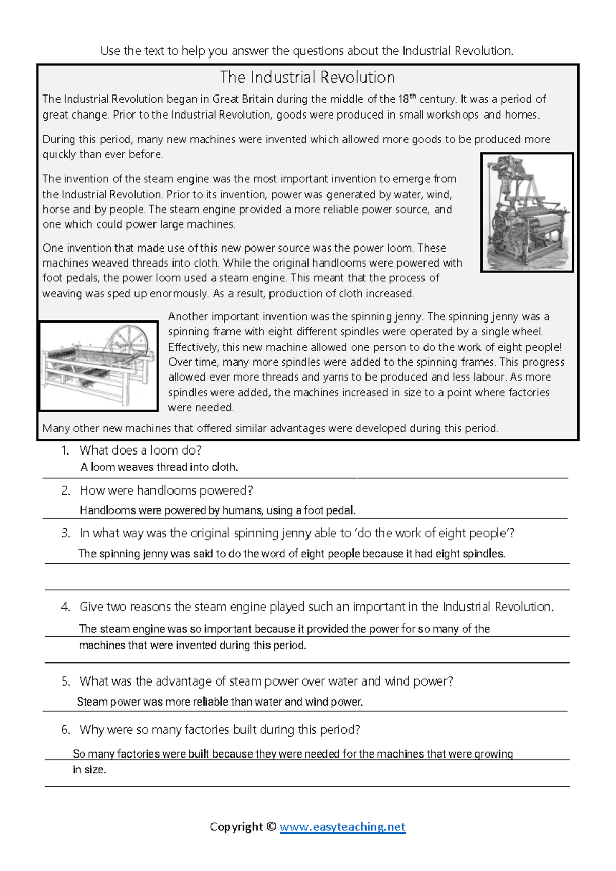 Kami - The Industrial Revolution Short Read DBQ-1 - Copyright ...