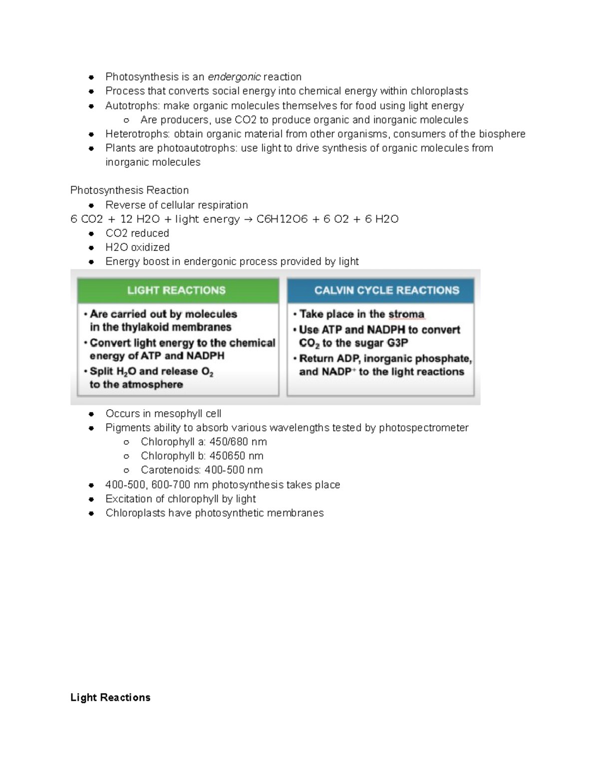 Photosynthesis Lecture Notes - Photosynthesis is an endergonic reaction ...