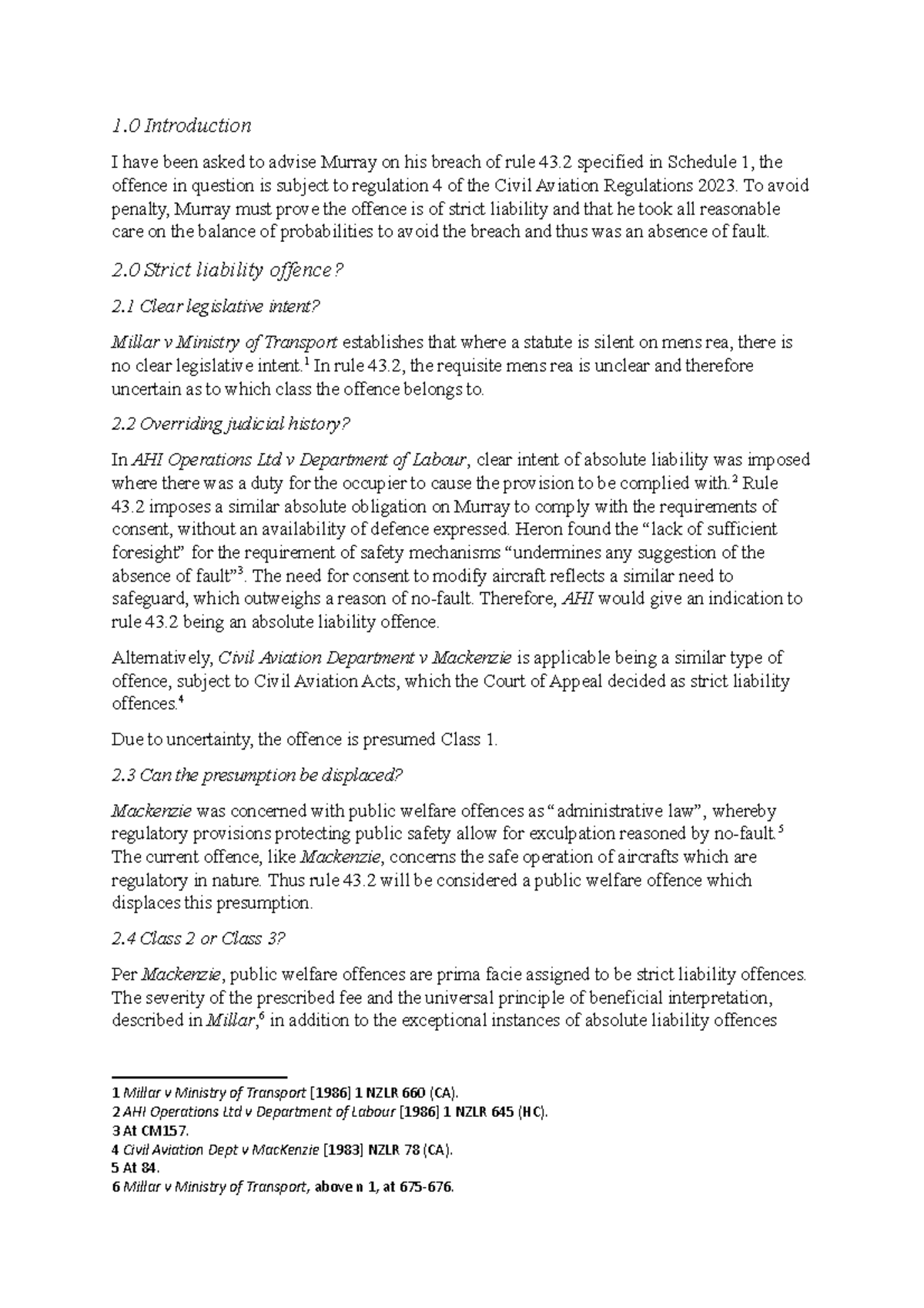 Actual Assignment - 1 Introduction I have been asked to advise Murray ...