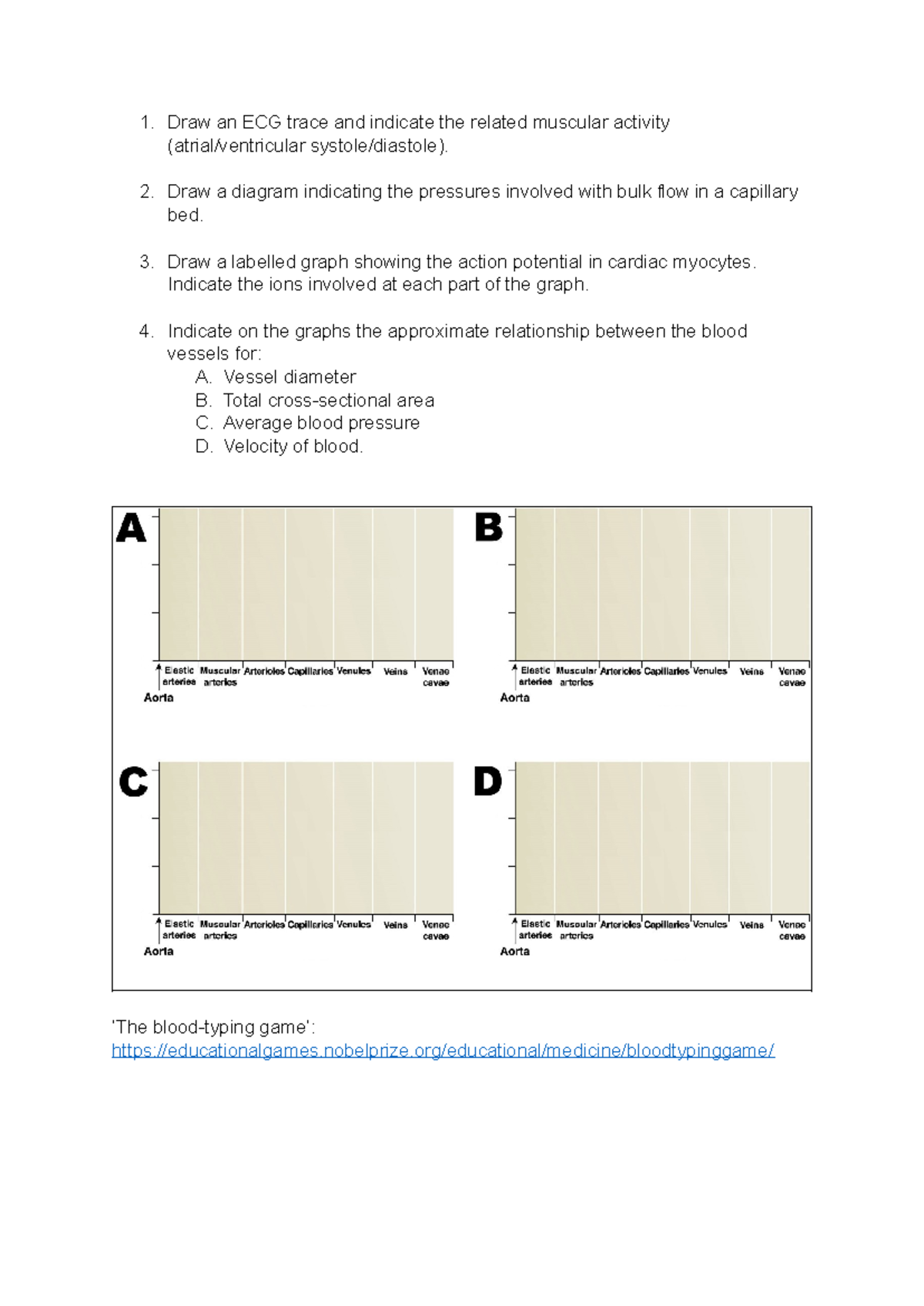 Cardiovascular System - Activities - Draw an ECG trace and indicate the ...