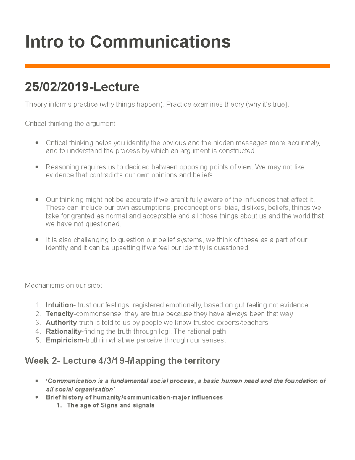 Intro to Communications - Intro to Communications 25/02/2019-Lecture ...