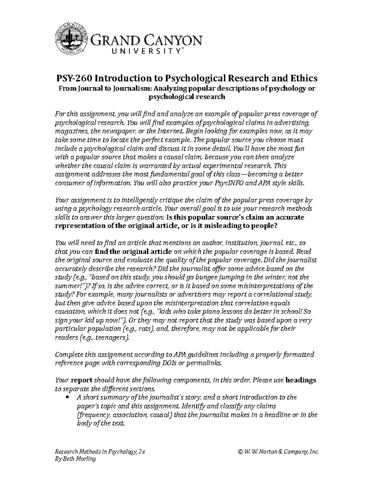 Introduction to Psychological Research and Ethics From Journal to ...