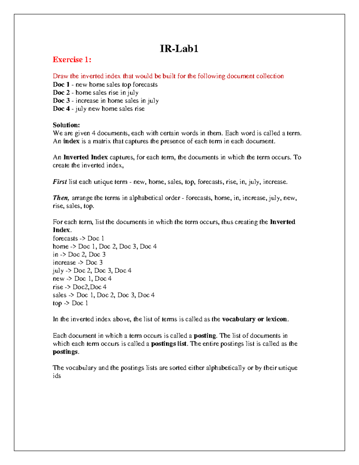 Lab 1 - Exercise - Summary Financial Accounting: Building Accounting Knowledge - IR-Lab Exercise ...