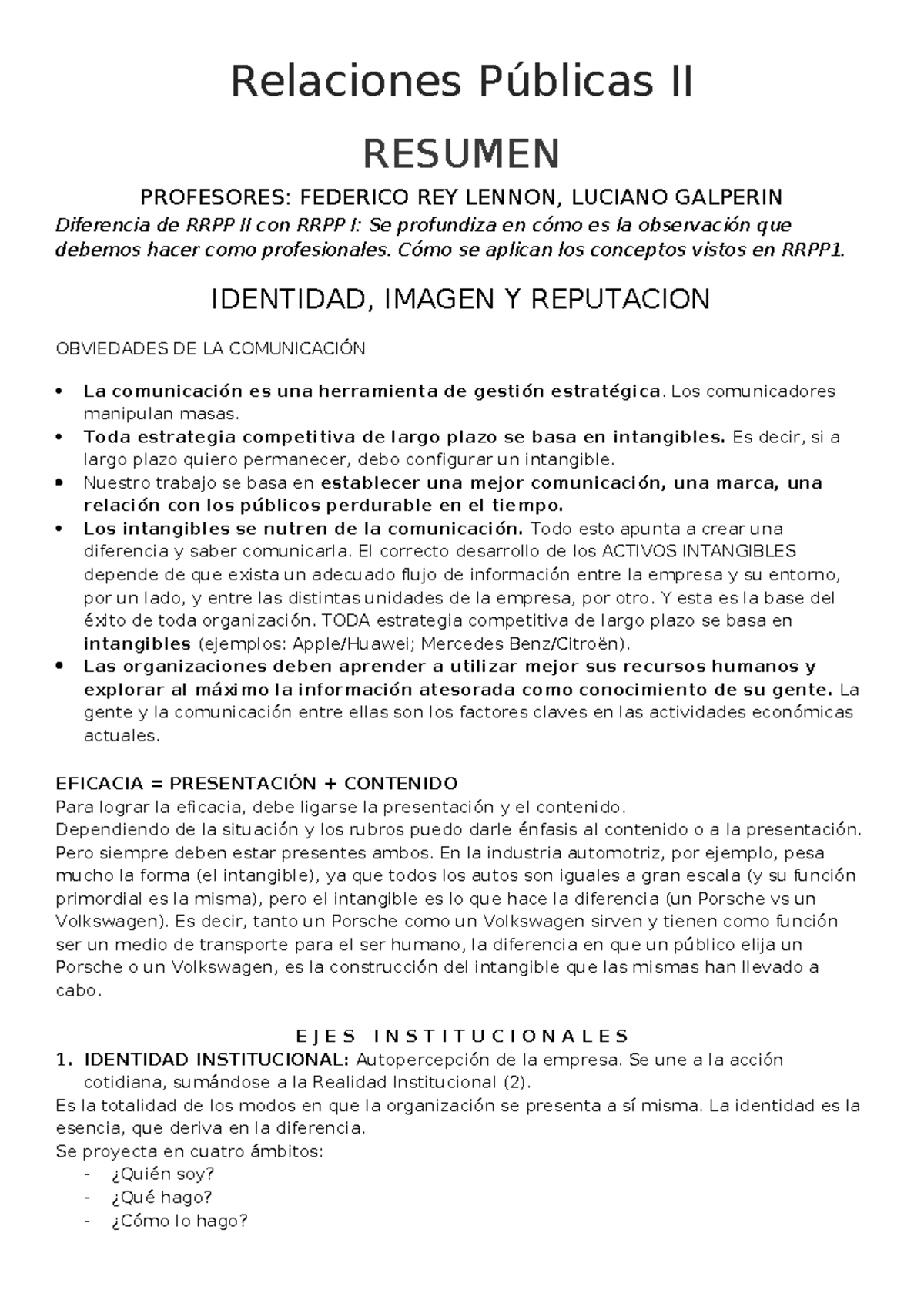 Relaciones Publicas II - Relaciones Públicas II RESUMEN PROFESORES ...