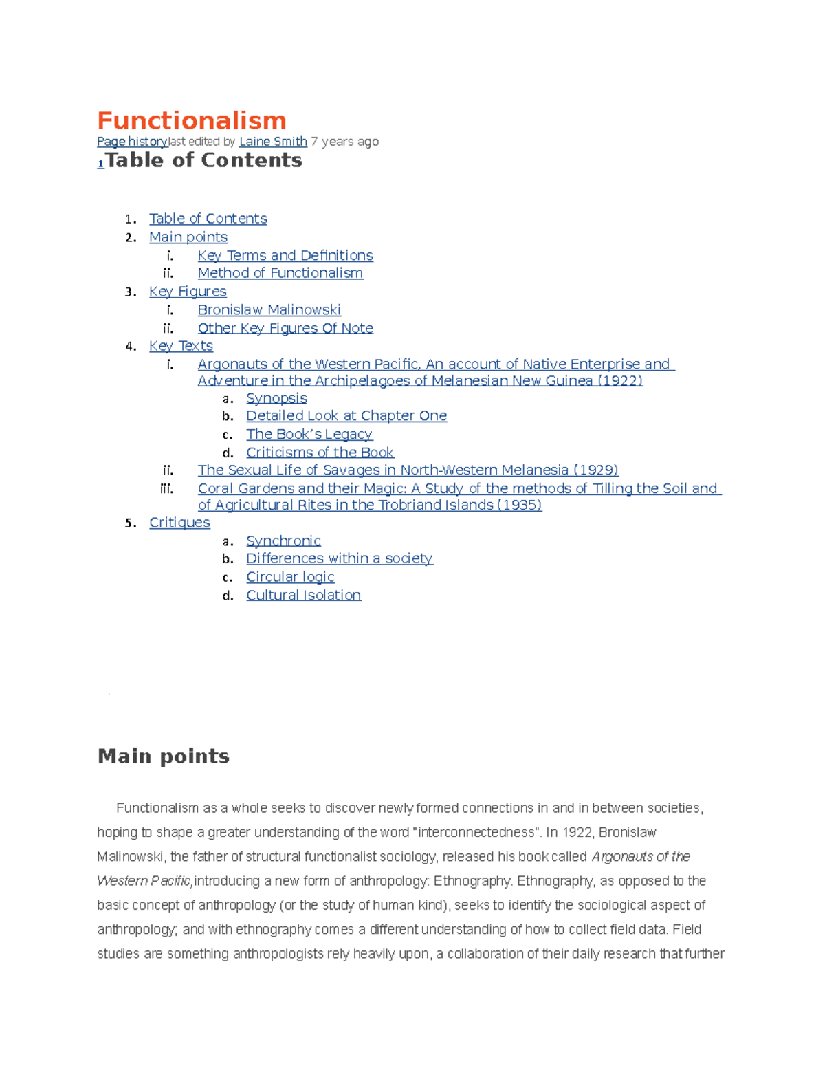Functionalism - Notes - Functionalism Page historylast edited by Laine ...