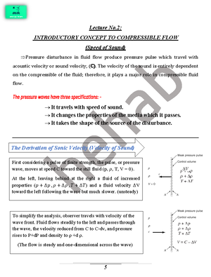 Lectures Gas Dynamics - Compressible Flow - Studocu