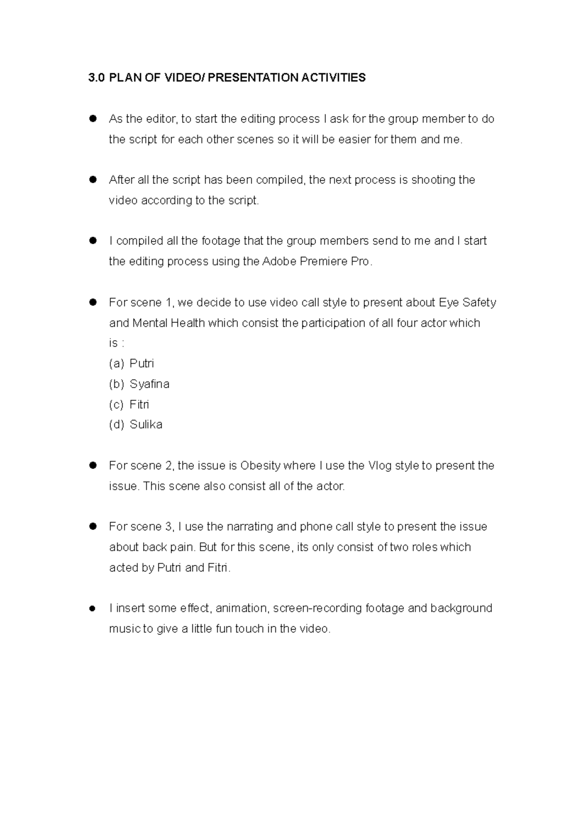 3.0 PLAN OF Video - hello there - 3 PLAN OF VIDEO/ PRESENTATION ...