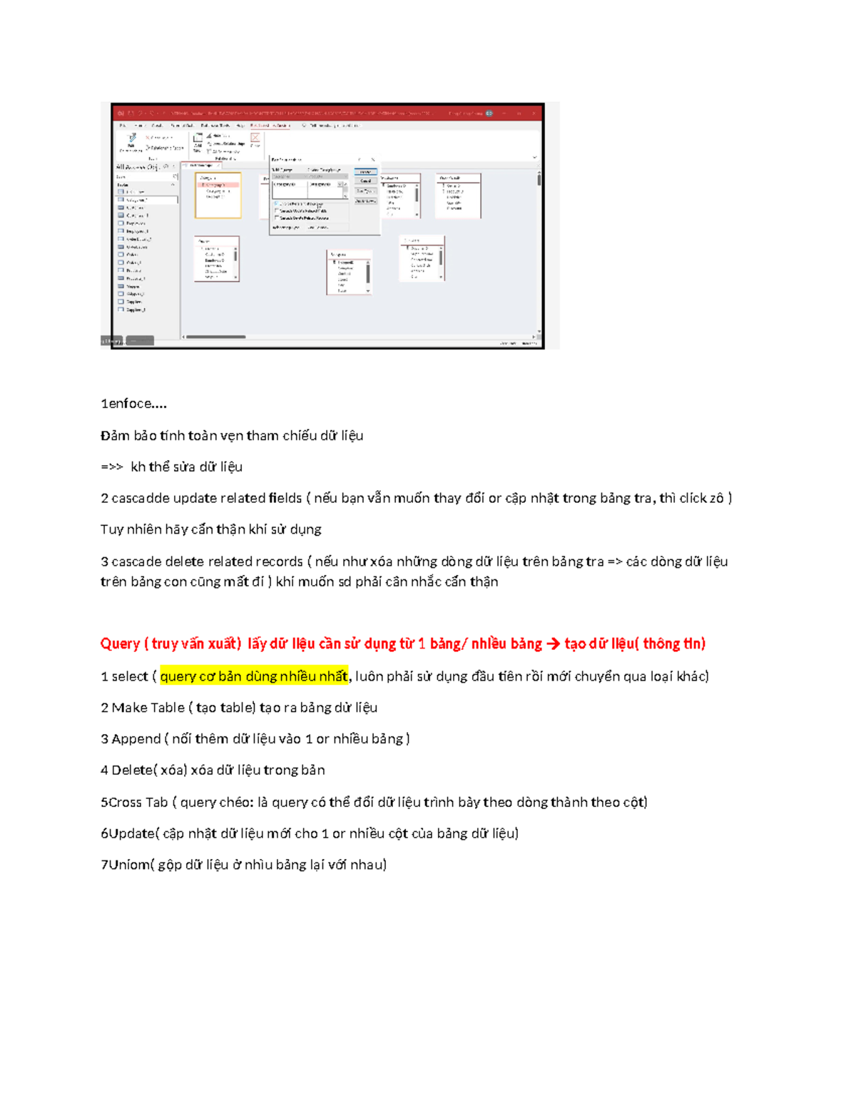 Httt2 - httth - 1enfoce.... Đảm bảo tính toàn vẹn tham chiếu dữ liệu ...