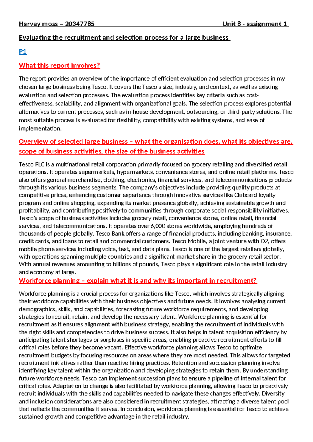 UNIT 8 - Assignment 1 - Harvey moss – 20347785 Unit 8 - assignment 1 ...