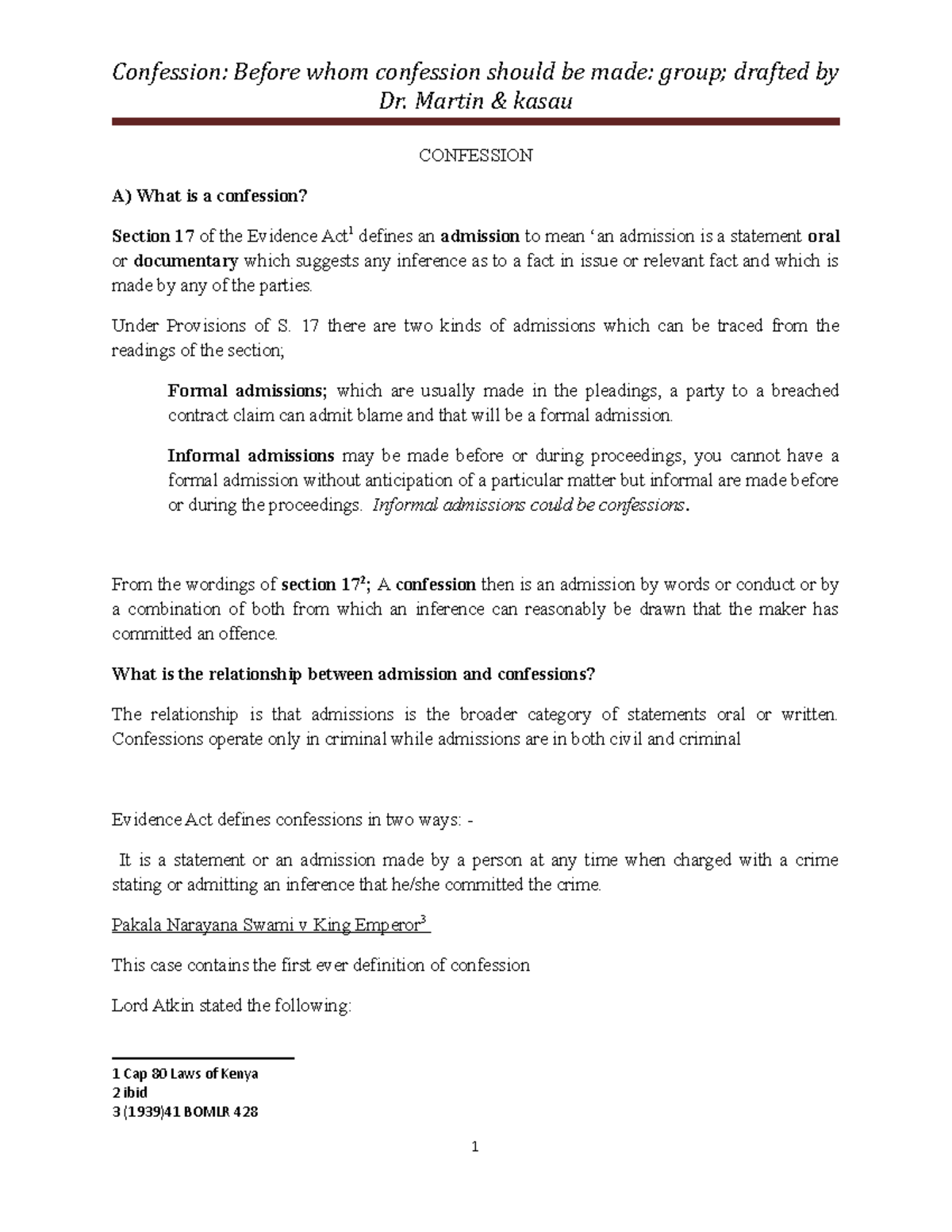 Confession-CAT II - BEST UNDERSTOOD GIVE COMMENT - by Dr. Martin ...