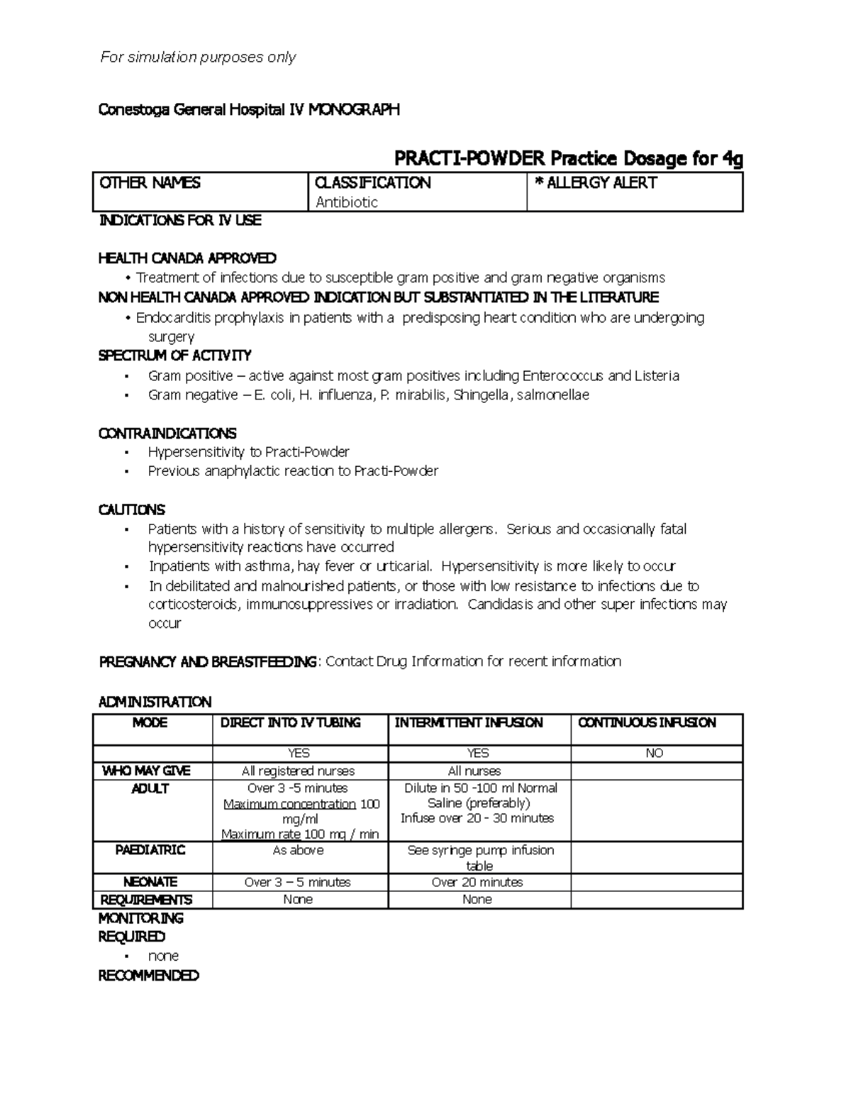 Practi-Powder.docx - Monograph 4g Vial - For simulation purposes only ...