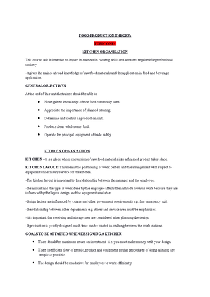 FOOD Production Notes 2 - 7.1 FOOD AND BEVERAGE PRODUCTION 7.1 ...