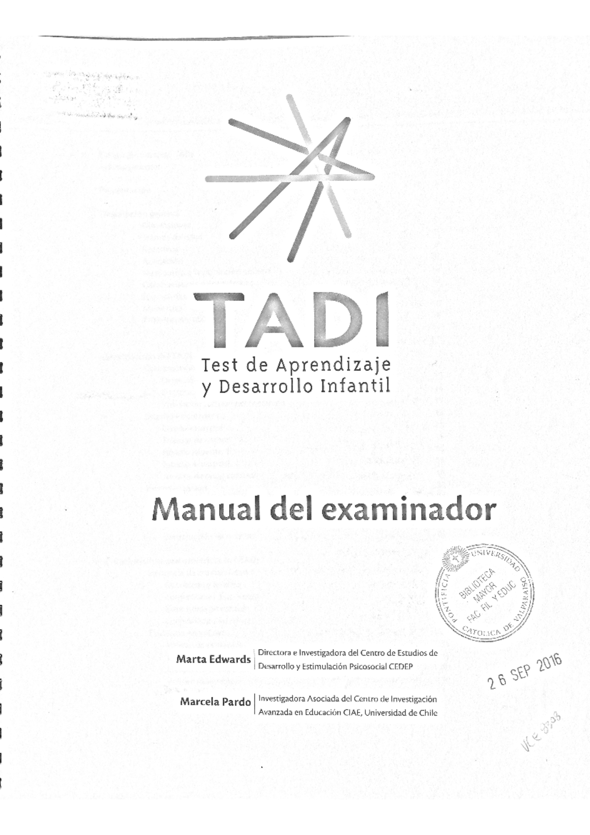 TADI manual evaluador - instrumento de evaluación - Educación Especial ...