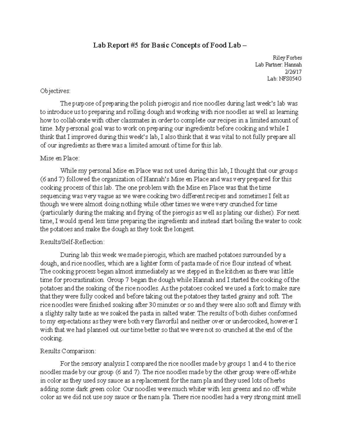 Lab report 5 - Pierogies and Rice Noodles - Lab Report #5 for Basic ...