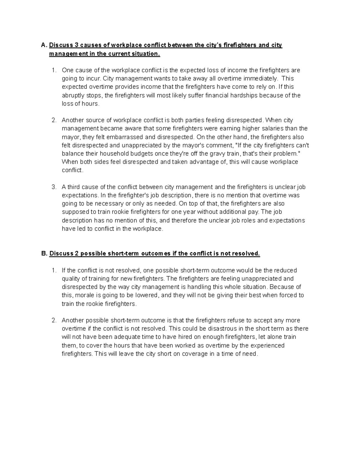 WGU-Task 2 - Workforce Planning - A. Discuss 3 causes of workplace ...