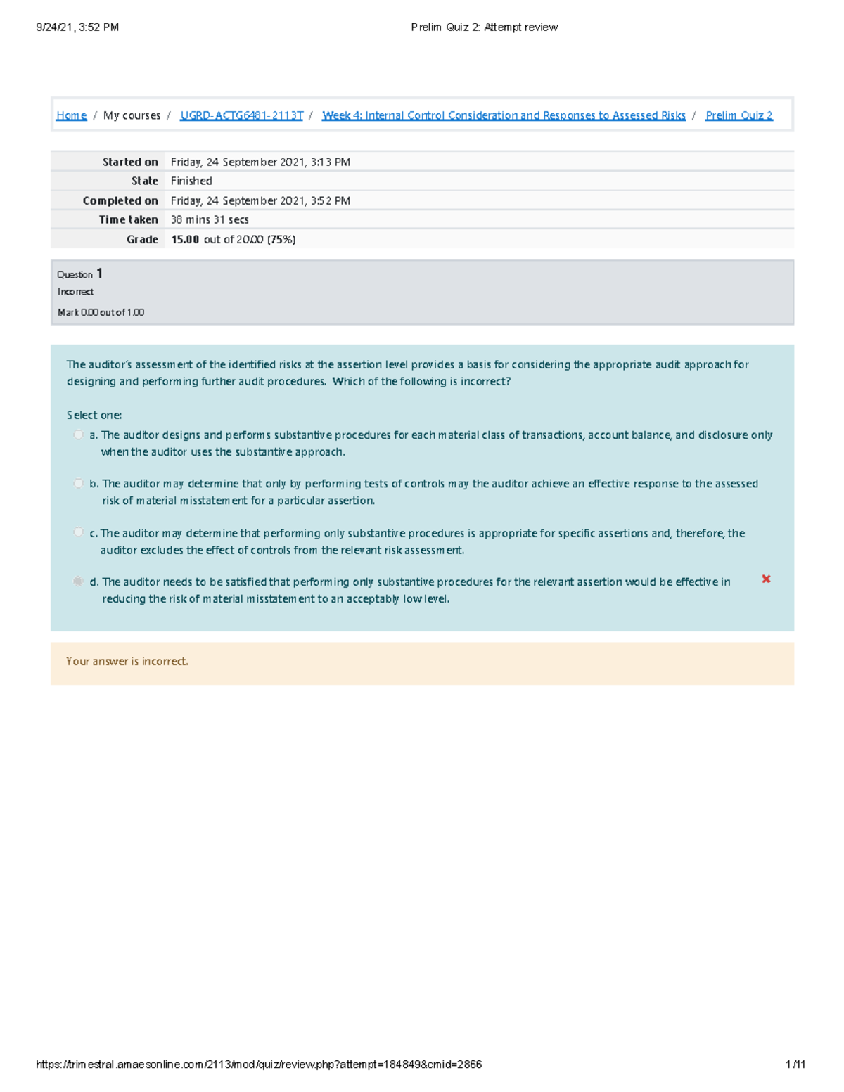 PQ2 75 A ACA1 - Reference - Home / My courses / UGRD-ACTG6481-2113T ...