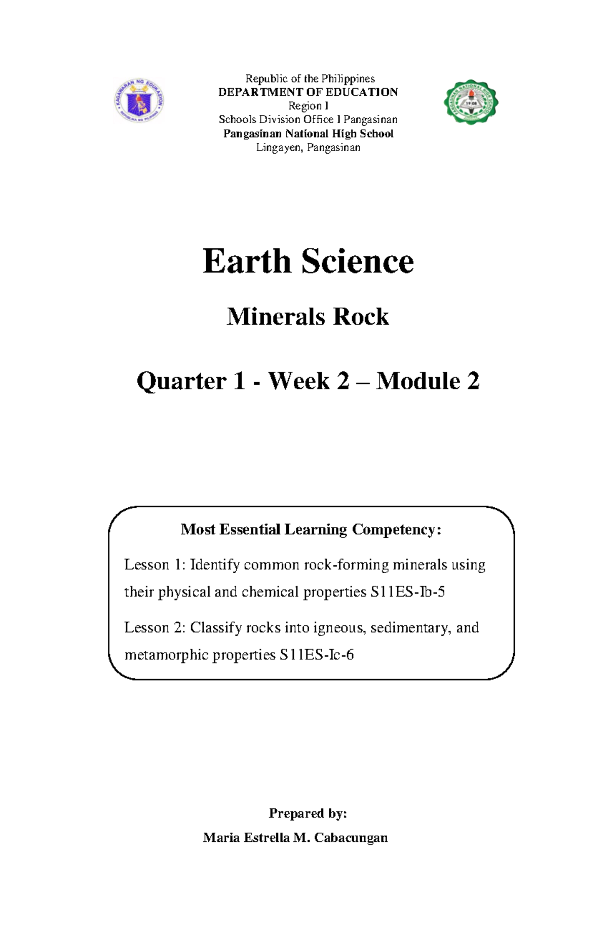 Week 2 module 2 - ####### Republic of the Philippines ####### DEPARTMENT OF EDUCATION ...