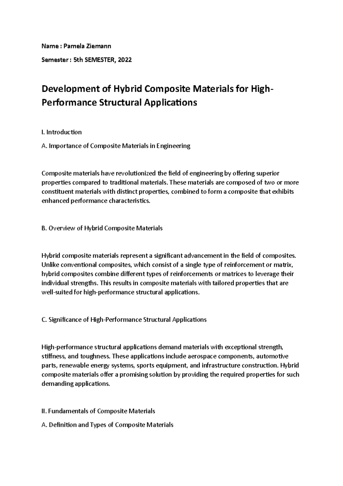 Development of Hybrid Composite Materials for High-Performance ...