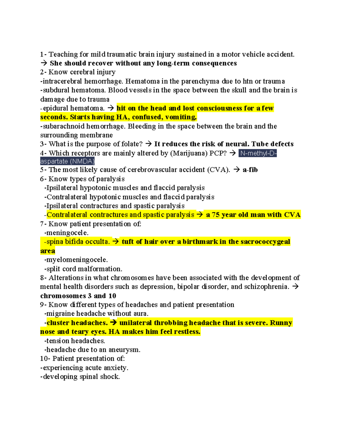 Review Topics Chapter 11 & 12 NUR 502 Advanced Patho - 1- Teaching for ...
