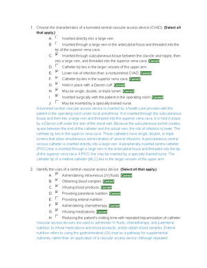 15 - practice test - Chapter 15: Concepts of Infusion Therapy ...