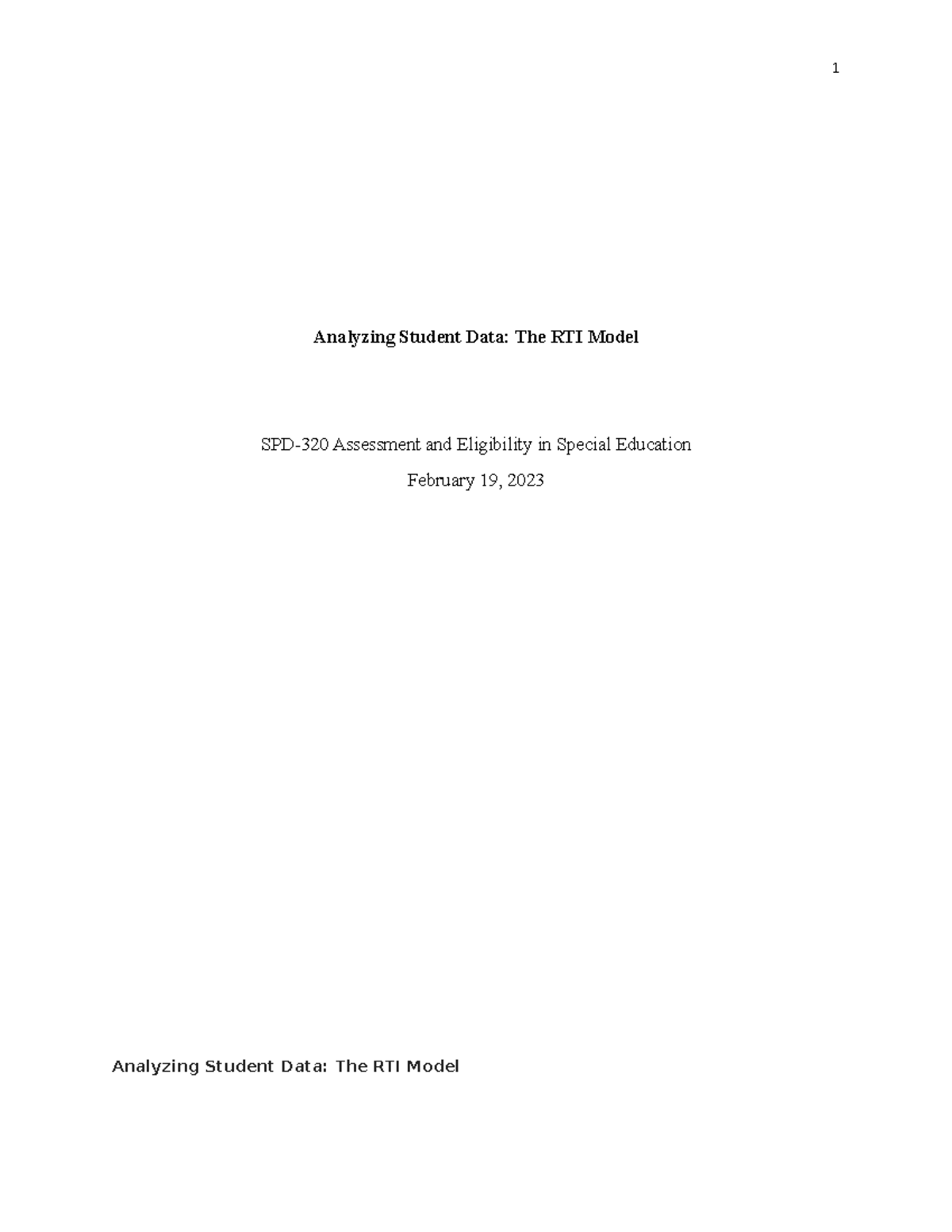 The RIT Model - Analyzing Student Data: The RTI Model SPD-320 ...