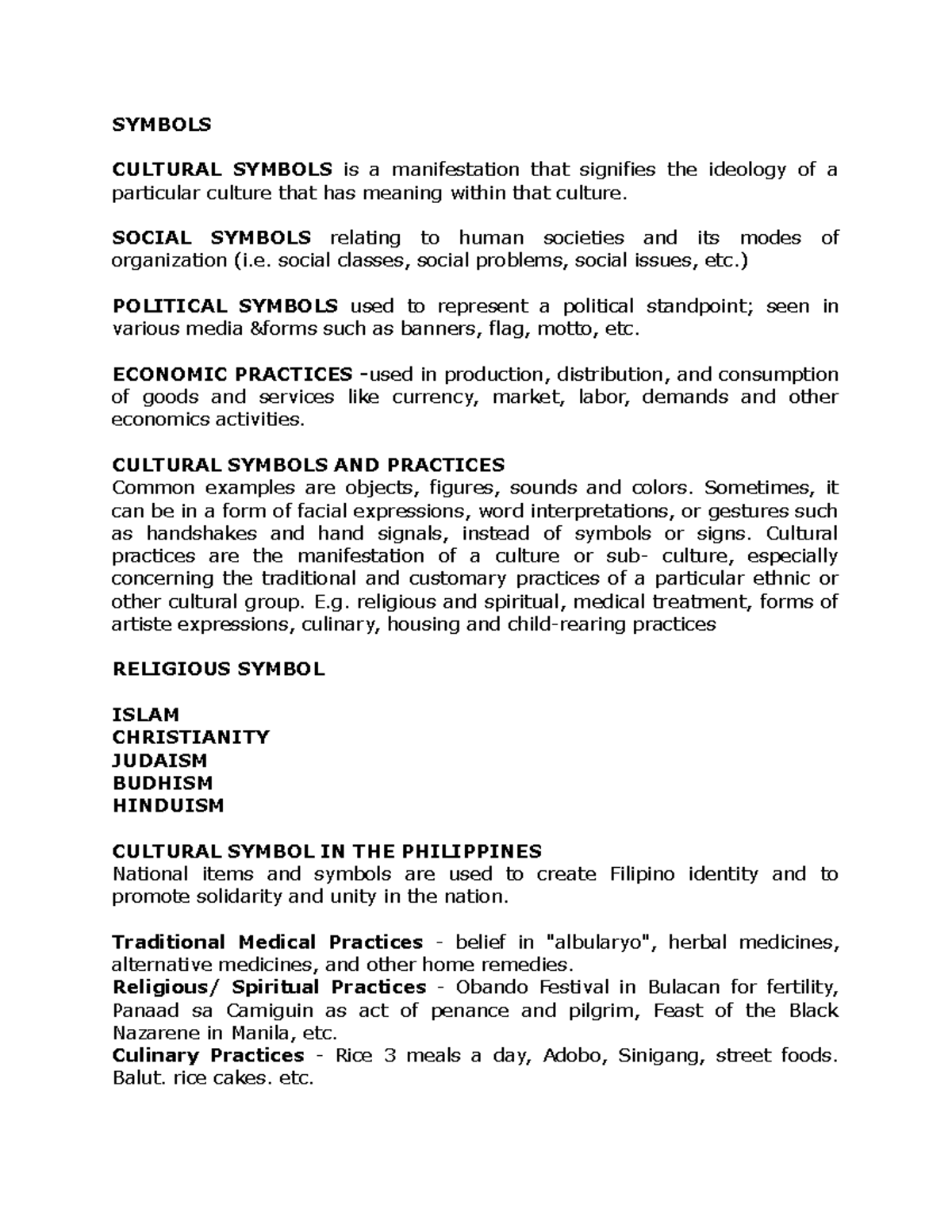 UCSP-week4-ppt - w3 discussion - SYMBOLS CULTURAL SYMBOLS is a ...