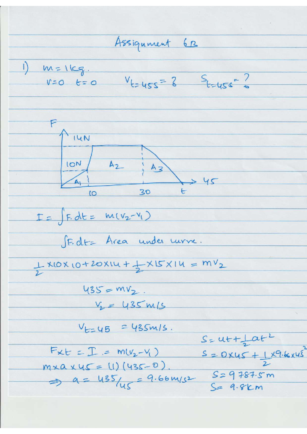 assignment 6B dynamics - Phys 3802 - Studocu