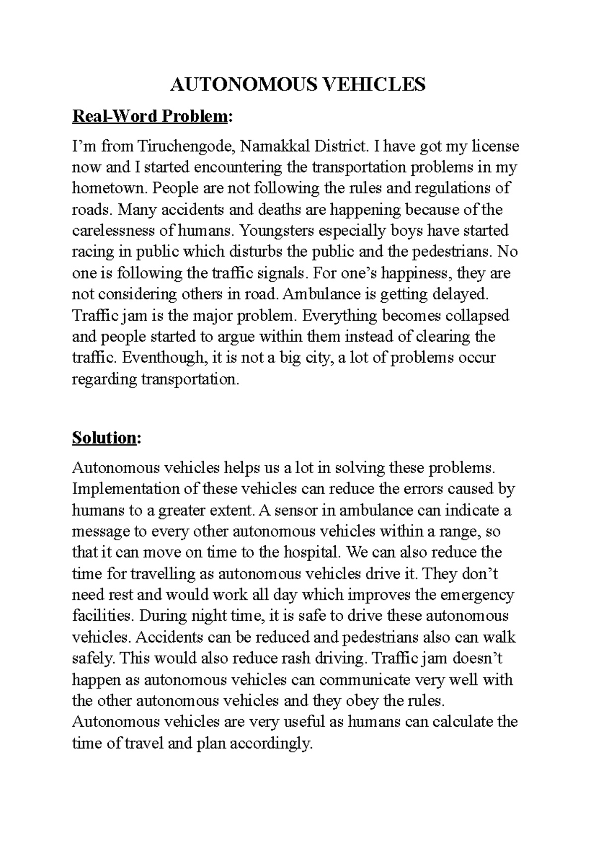 Autonomous - It gives you a lot of explanation - AUTONOMOUS VEHICLES ...