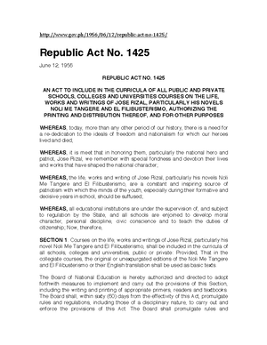 Rizal - century - RIZAL Rizal bill was as controversial as JR himself ...
