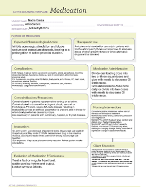 Percocet Medication Template - ACTIVE LEARNING TEMPLATES Medication ...