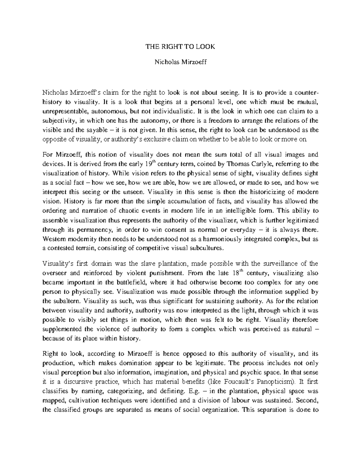 The Right to Look - It is a summary - THE RIGHT TO LOOK Nicholas ...