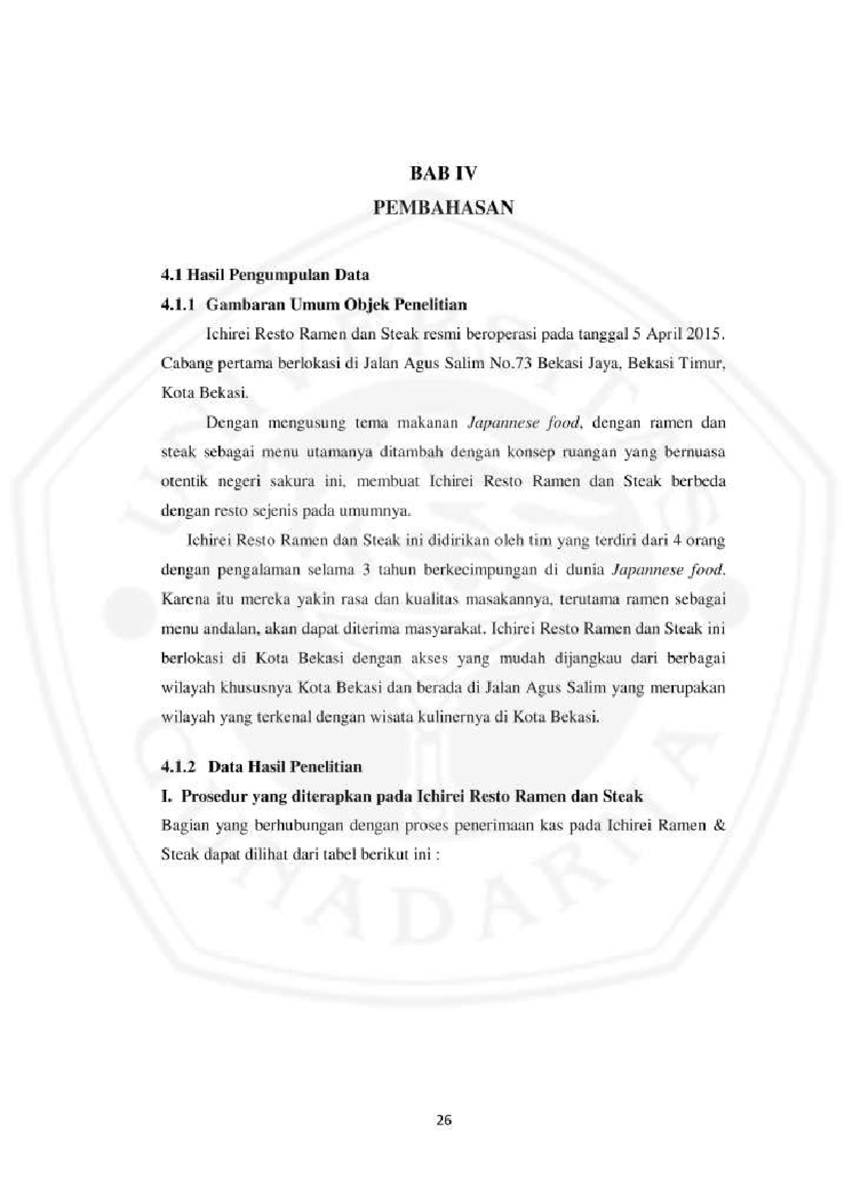 Chapter 4 Analysis of cash receipts accounting system on ichirei ramen ...
