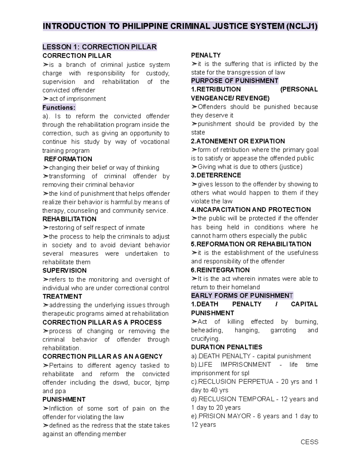 Prefinal- Lesson -NCLJ1- Correction- Pillar - INTRODUCTION TO ...