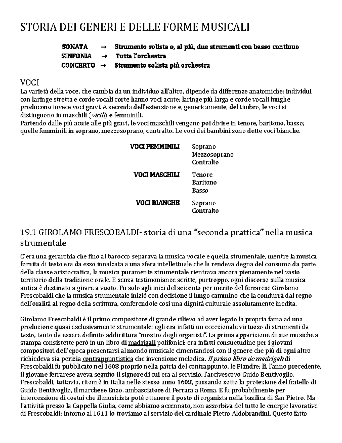 Storia DEI Generi E Delle Forme Musicali - STORIA DEI GENERI E DELLE ...