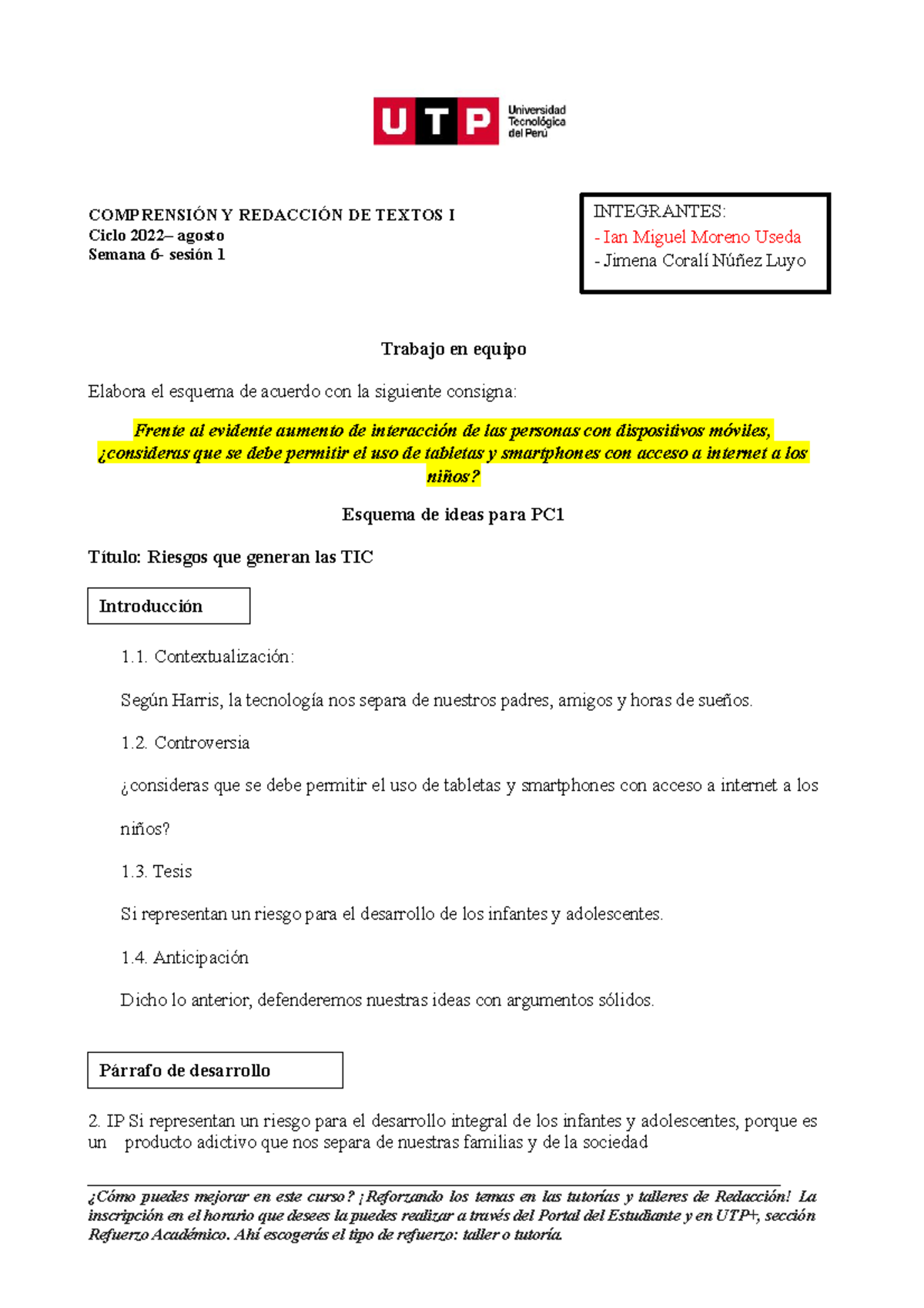 S06 - xddddddddddddddddddde - COMPRENSIÓN Y REDACCIÓN DE TEXTOS ICiclo ...