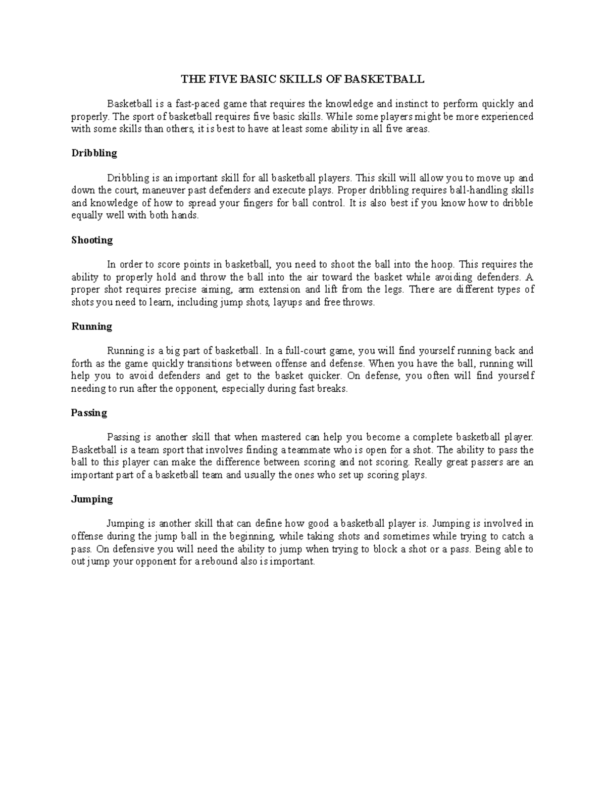 THE FIVE Basic Skills OF Basketball THE FIVE Basic Skills OF Basketball the-five-basic-skills-of-basketball-the-five-basic-skills-of-basketball