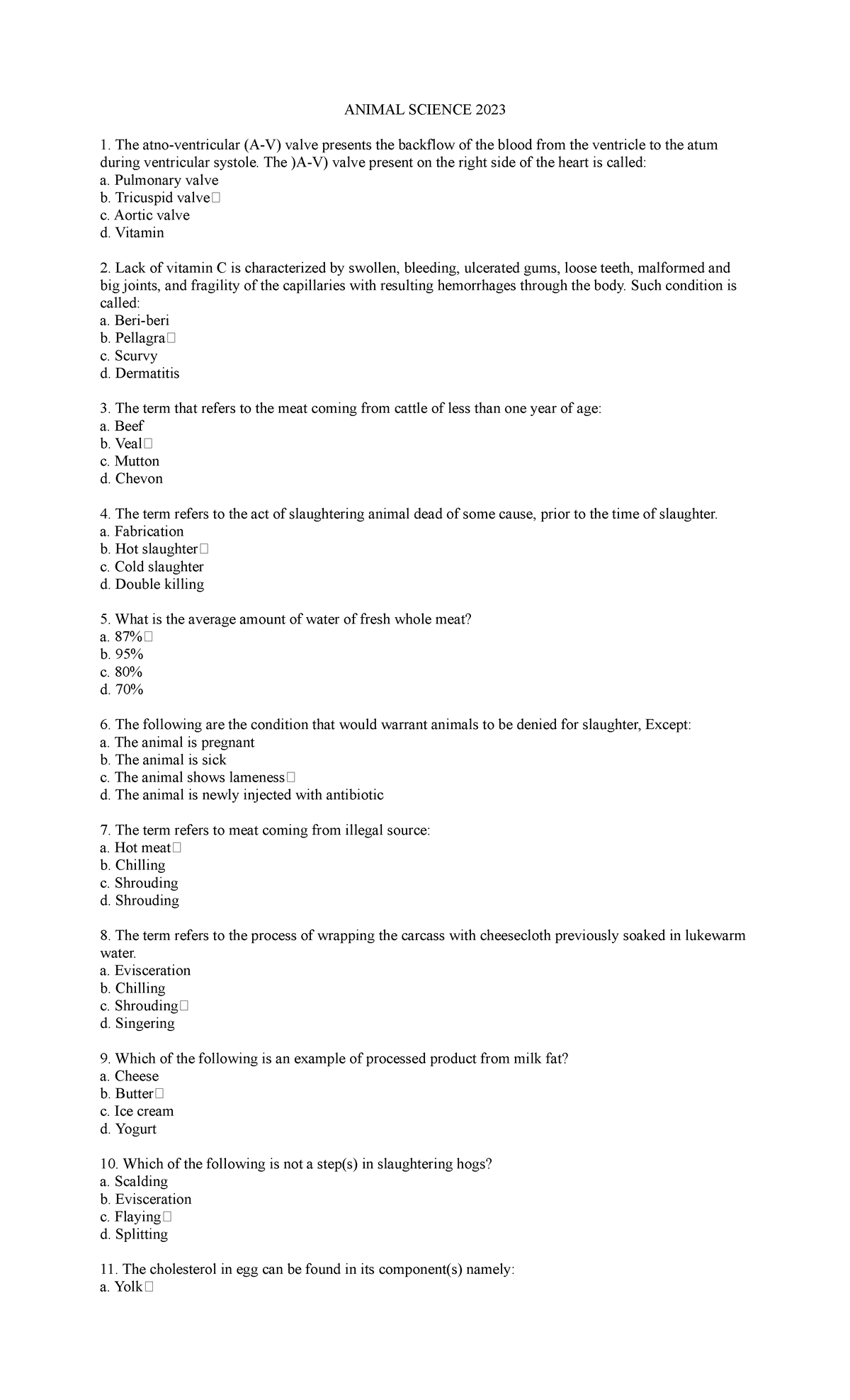 Animal Science 2023 - ANIMAL SCIENCE 2023 The atno-ventricular (A-V ...
