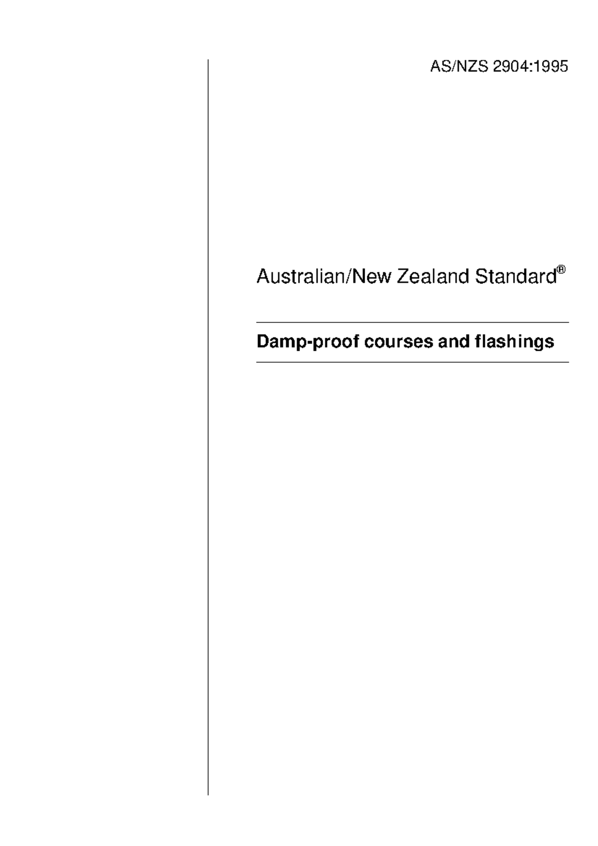 AS 2904 1995 Damp proof courses and flashings - Australian/New Zealand Standard ® Damp-proof ...