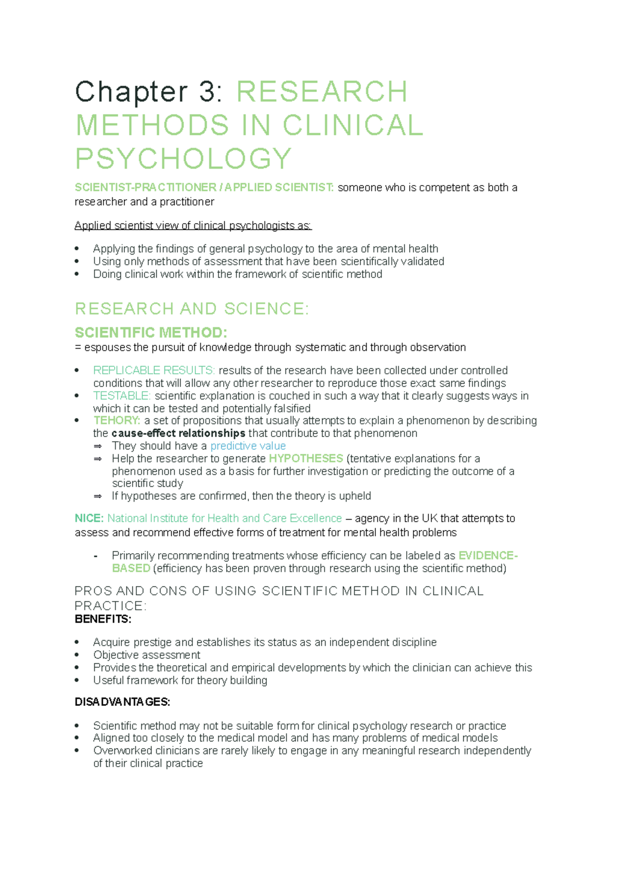 Chapter 3 - Psychopathology - Chapter 3: RESEARCH METHODS IN CLINICAL ...