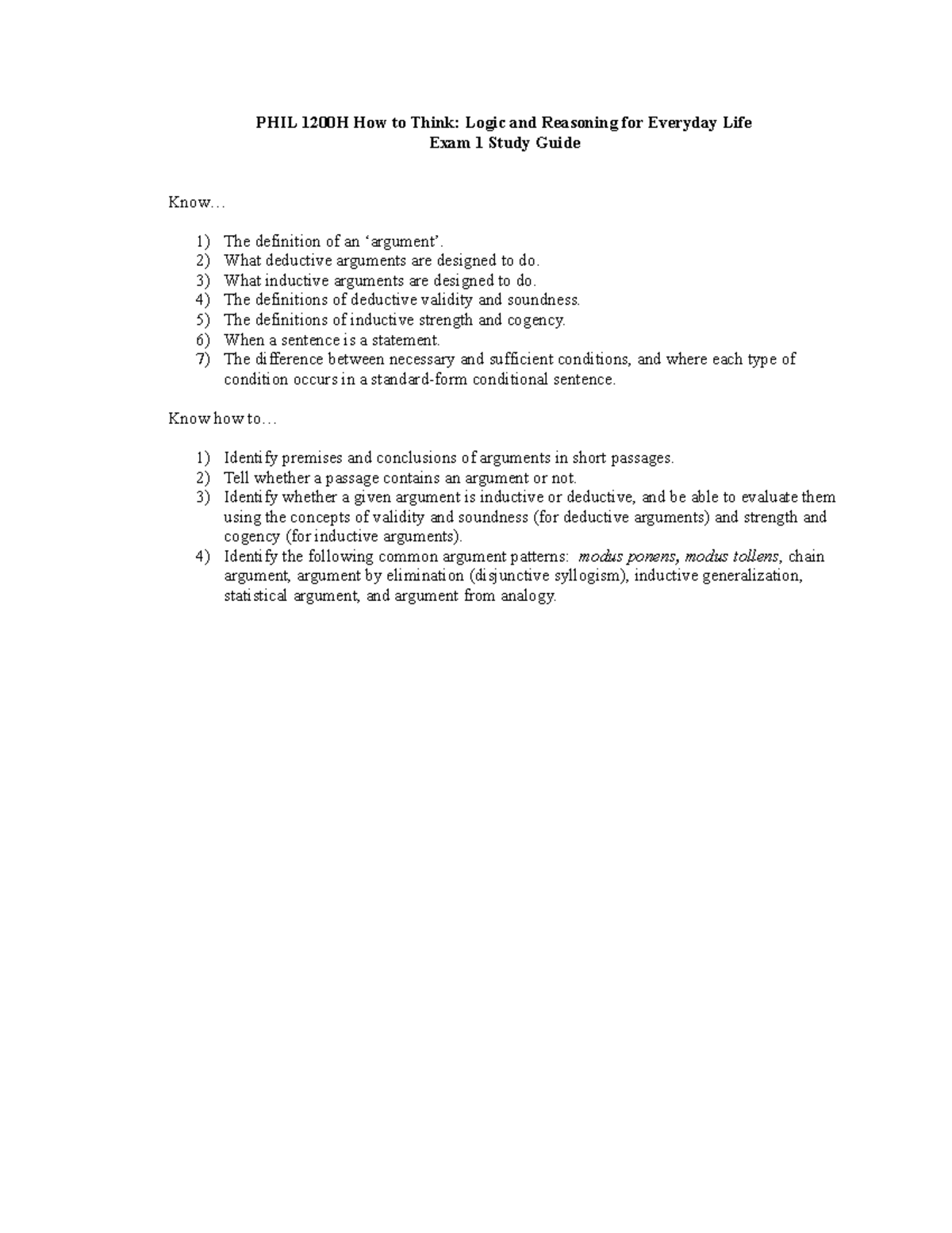 Review 2 Phil 1200 PHIL 1200H How To Think Logic And Reasoning For review-2-phil-1200-phil-1200h-how-to-think-logic-and-reasoning-for
