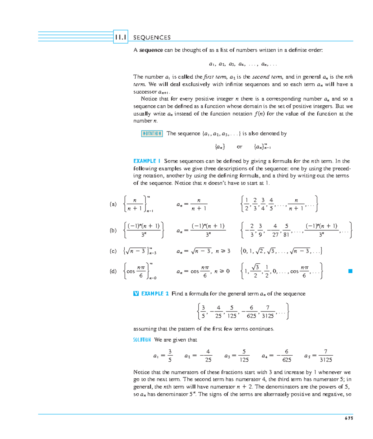 Math ch 11-1 - math work - SEQUENCES A sequence can be thought of as a list of numbers written ...