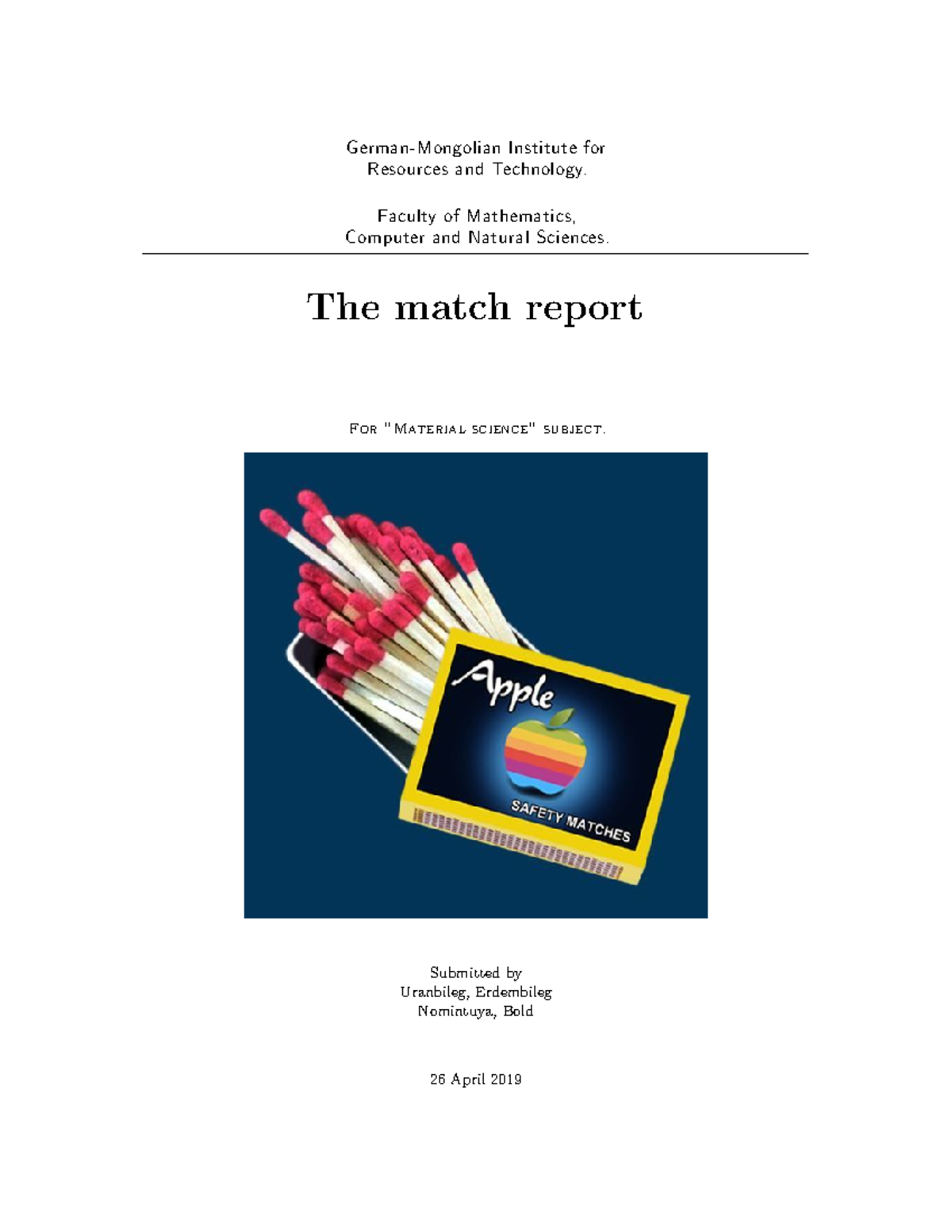 Real match - Calculation - Resources and Technology. Faculty of ...