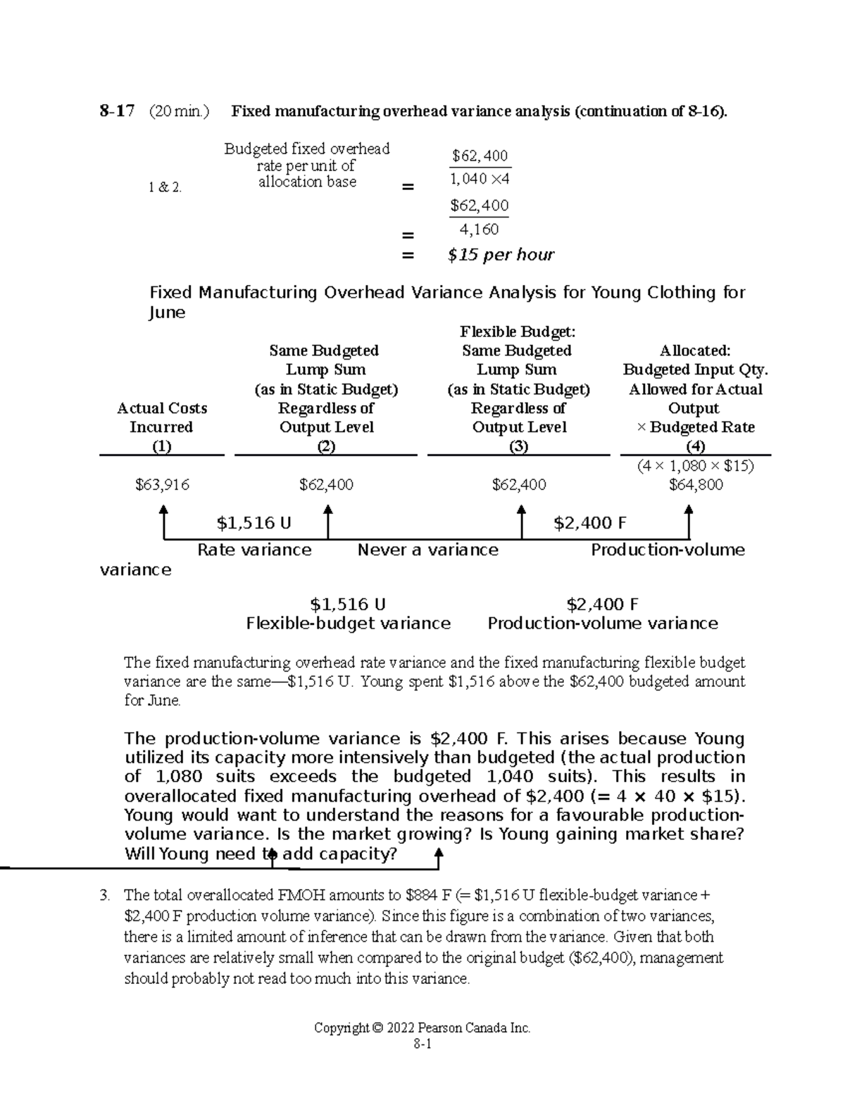 Publisher Solutions to Extra Problems Chapter 8 - 8-17 (20 min.) Fixed manufacturing overhead ...