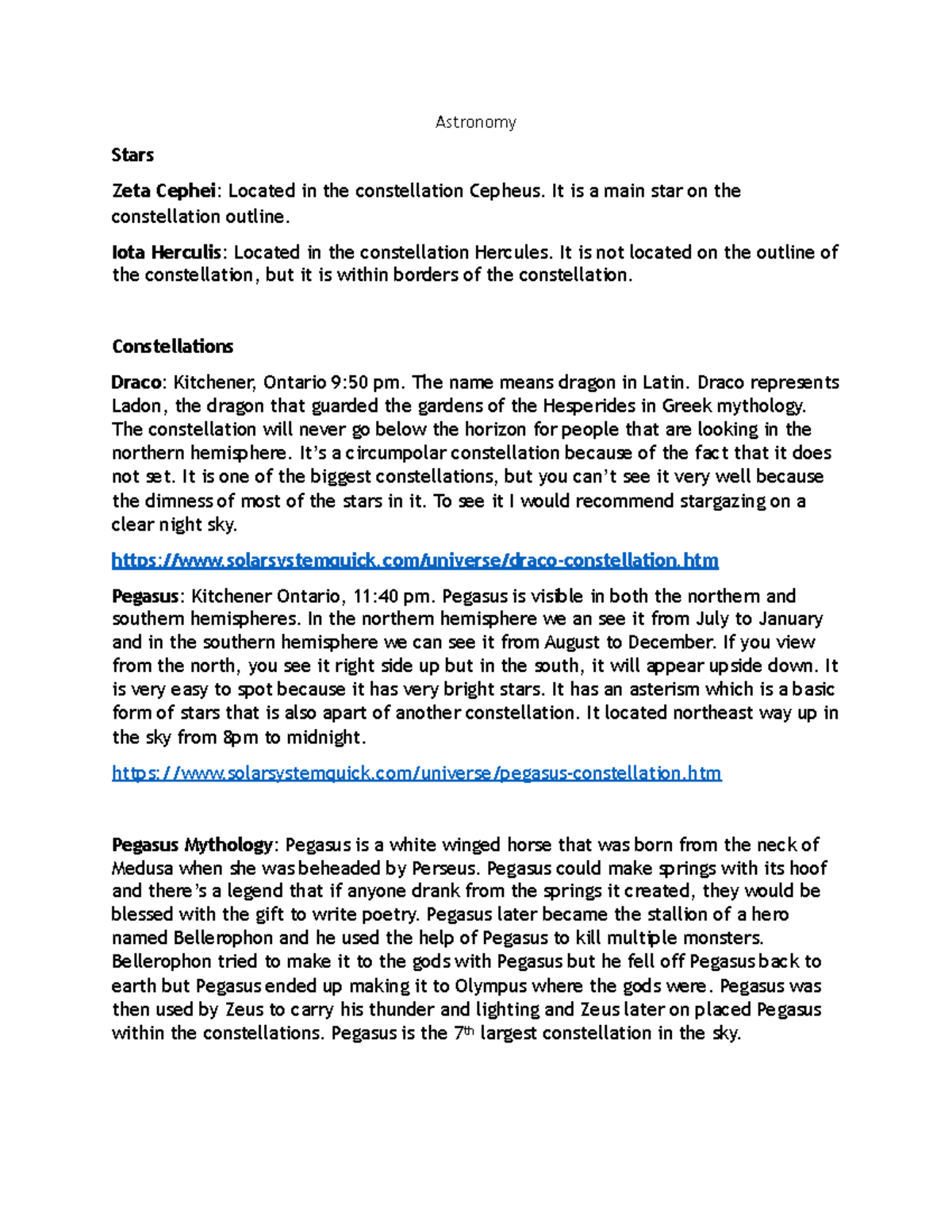 Astro - Lecture notes 8-12 - Astronomy Stars Zeta Cephei: Located in ...