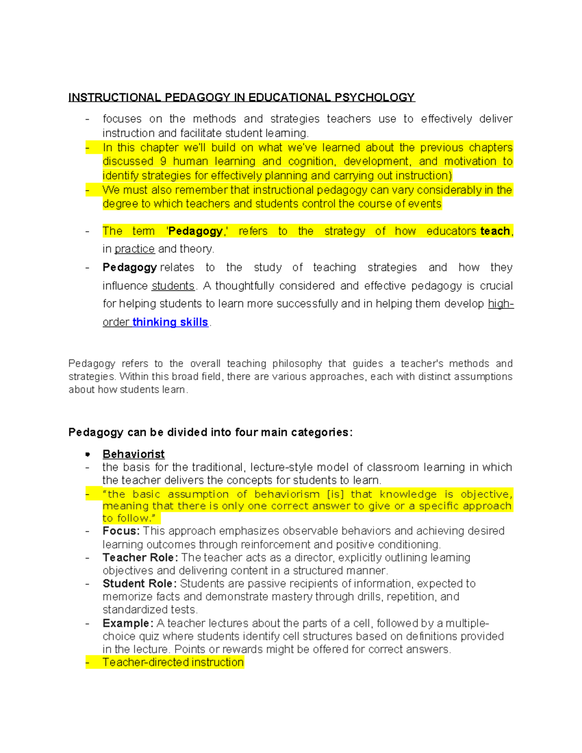 Report educpsy - educ - INSTRUCTIONAL PEDAGOGY IN EDUCATIONAL ...