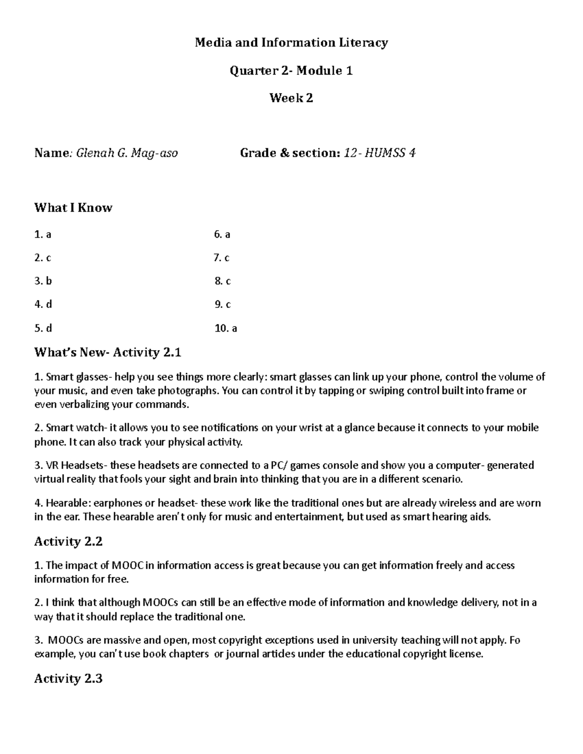 Media and technology - Media and Information Literacy Quarter 2- Module ...