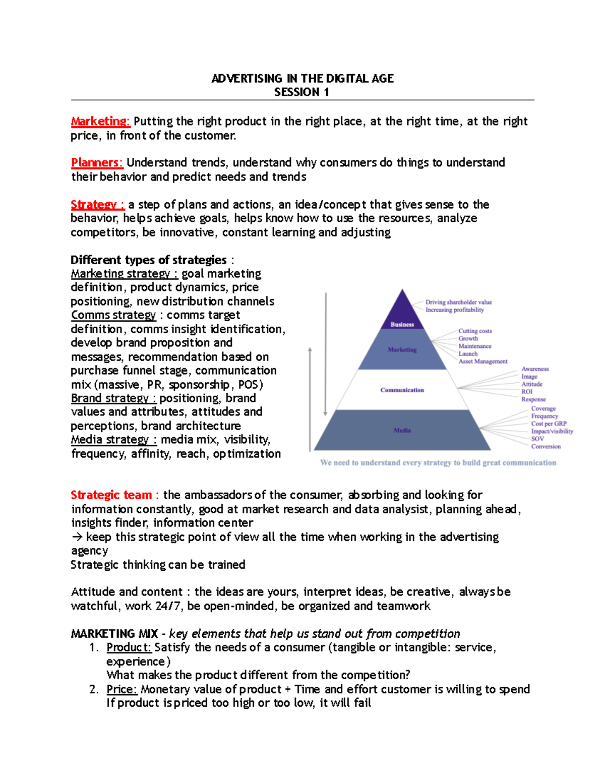 Advertising EXAM - adv in the digital age notes - ADVERTISING IN THE ...