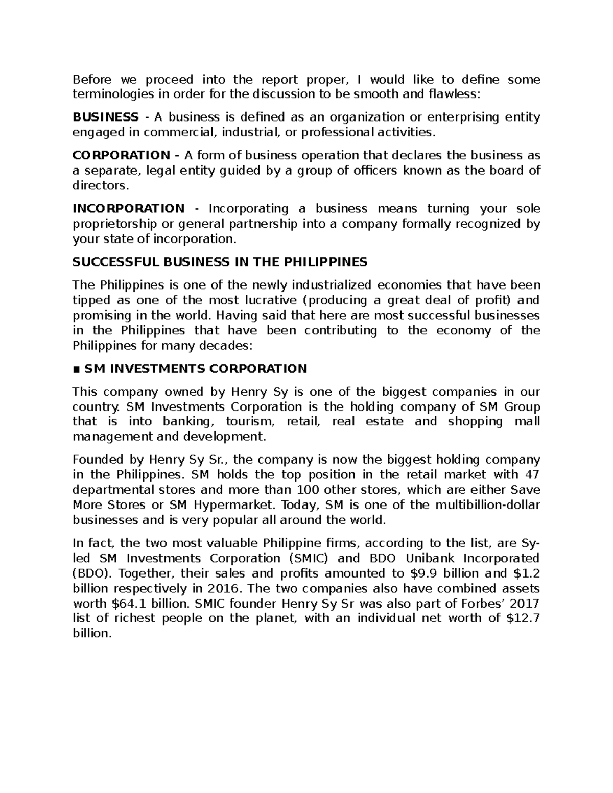 Script for Advance Reading in Franchising - Before we proceed into the ...