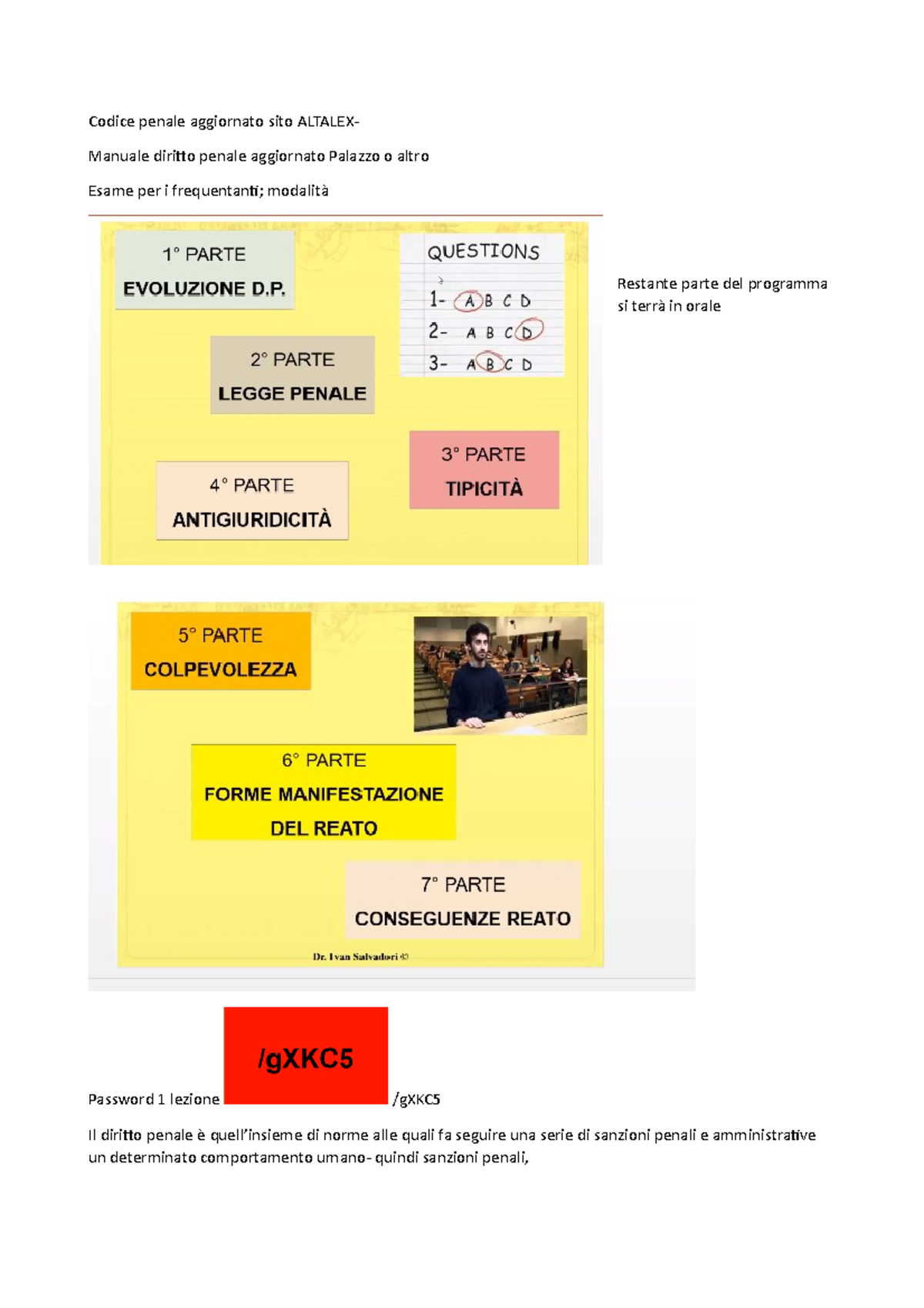 Diritto Penale parte generale - Codice penale aggiornato sito ALTALEX ...