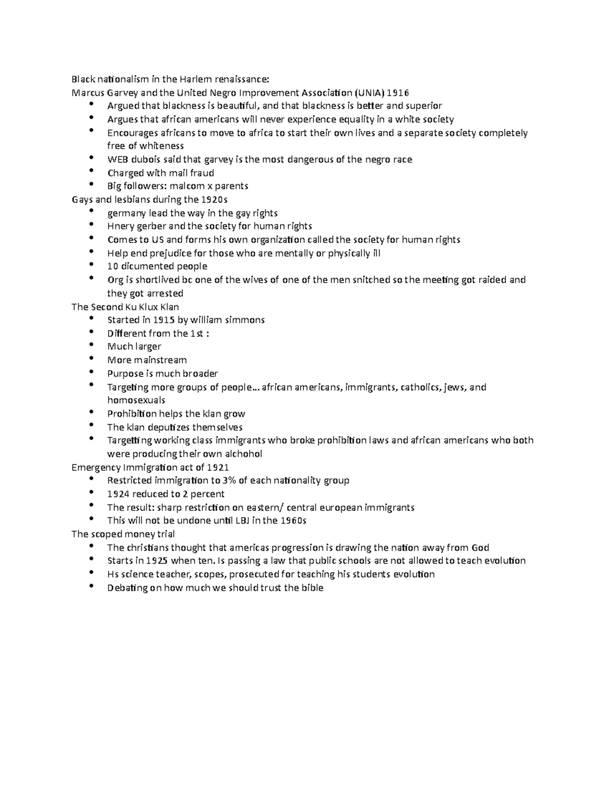 Hist - black nationalism in the harlem ren. - Black nationalism in the ...